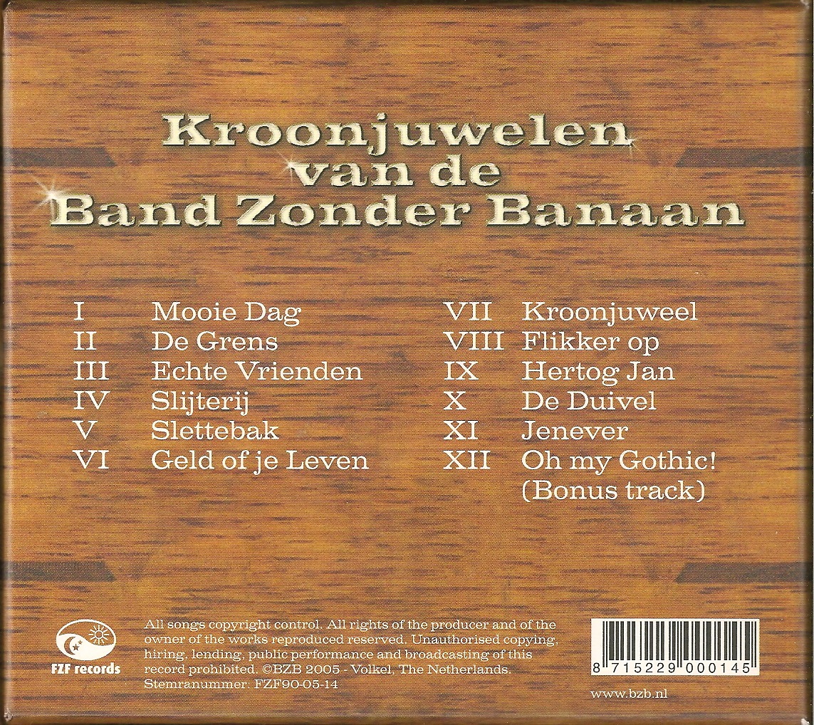 Band Zonder Banaan Kroonjuweel : Box: Back | CD Covers | Cover Century ...